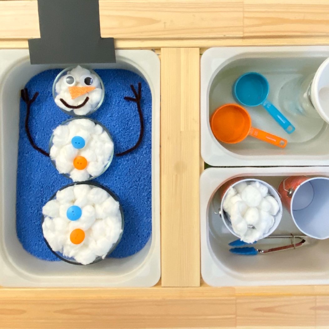 Snowman Sensory Bin - Fun In Cocoon